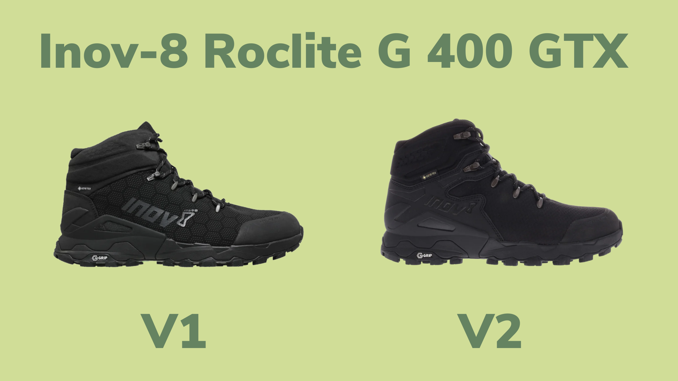 Inov-8 Roclite Pro G 400 GTX V1 vs V2 - Verschillen